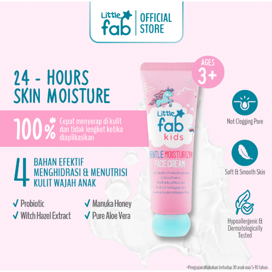 Jual LITTLE FAB MOISTURIZER FACE CREAM - GIRL / SKINCARE ANAK / MOISTURIZER ANAK / PELEMBAB ...