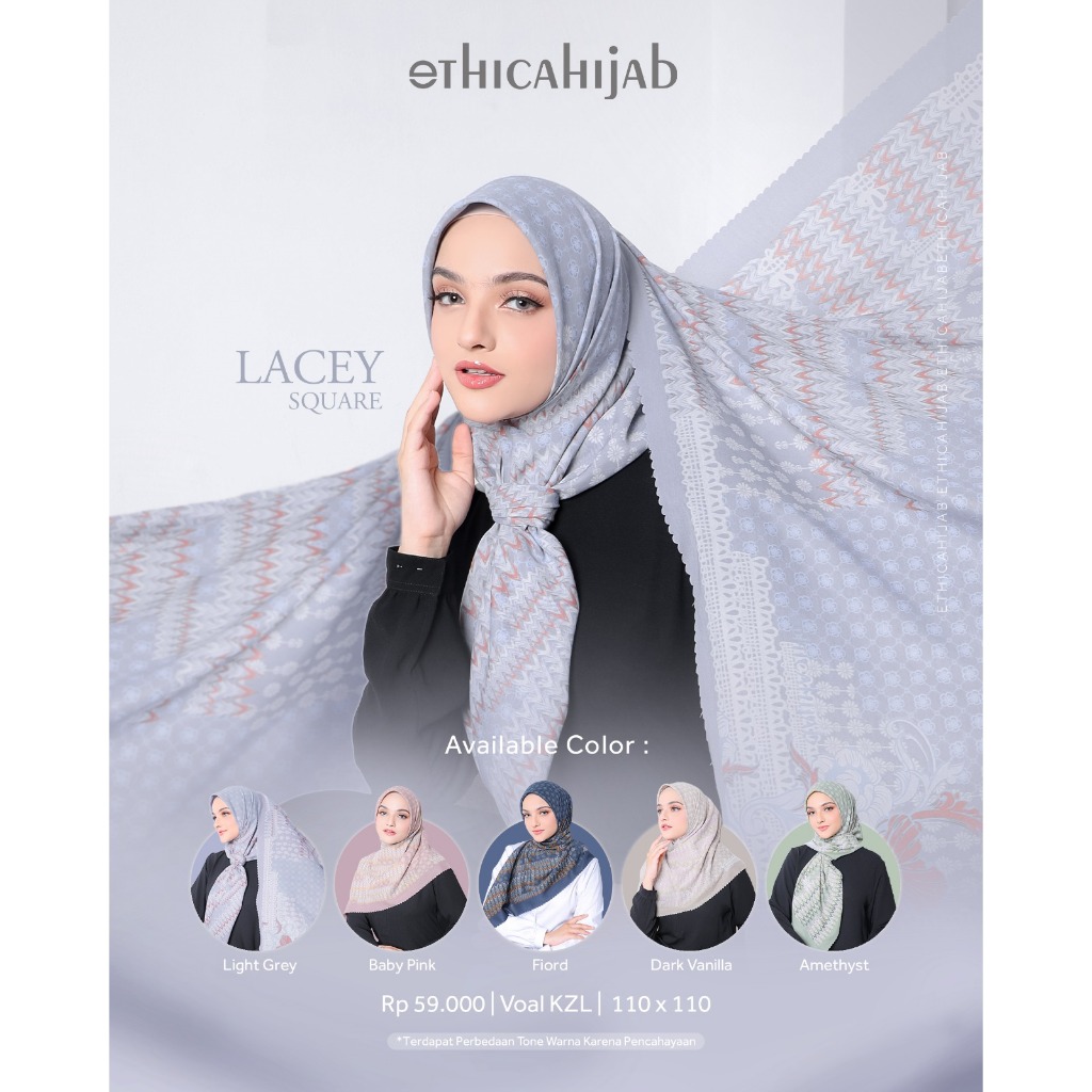 Jual Ethica Hijab New Color - Motif Terbaru Lacey Square | Shopee Indonesia