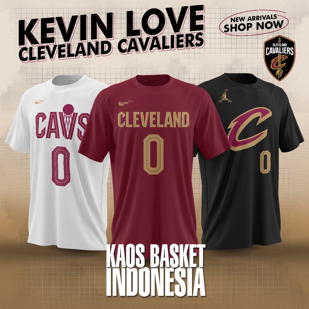 Jual Baju Basket Pria Wanita NBA T shirt basket Kaos Cleveland ...