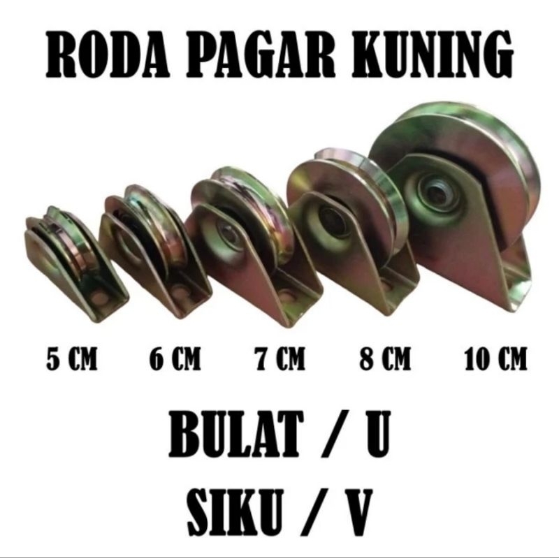 Jual Roda pagar besi model V atau U 2,5 inch | Shopee Indonesia
