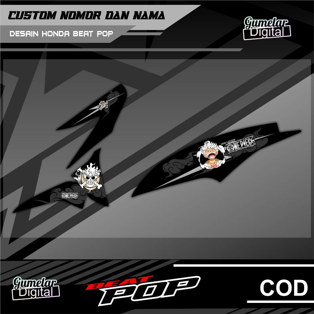 Jual STRIPPING SIMPEL HONDA BEAT POP LUFFY GEAR 5 MODE SUDAH DI CUTTING ...