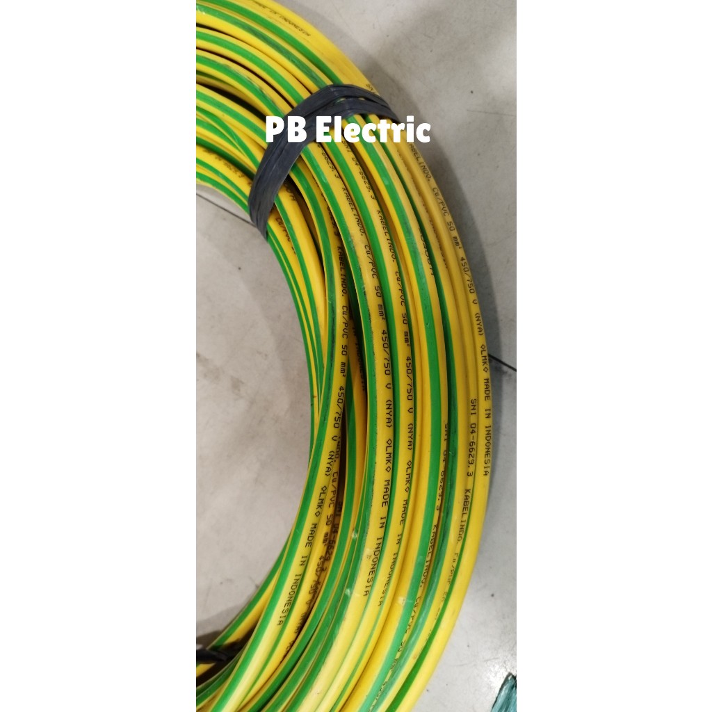 Jual Kabel NYA 50 mm Merk Kabelindo / Kabel NYA 50 mm Kuning Hijau | Shopee Indonesia