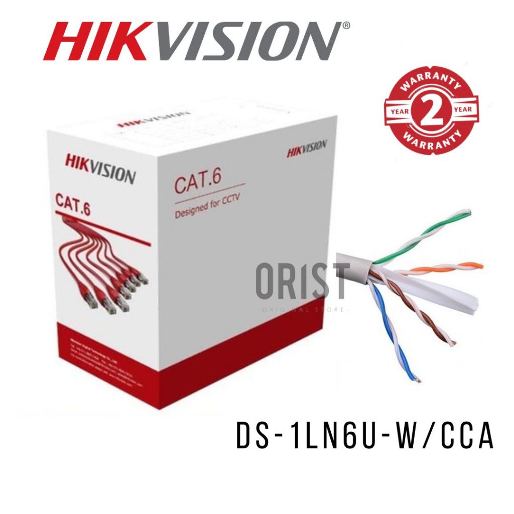 Jual HIKVISION DS-1LN6U-W/CCA UTP CAT6 Network Cable Cooper Kabel LAN CAT 6 | Shopee Indonesia