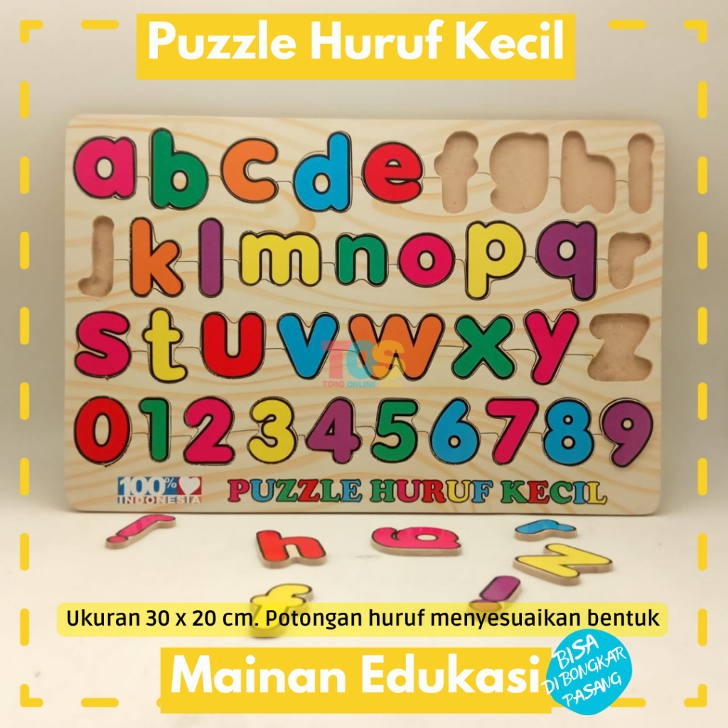 Jual Puzzle huruf abc kecil dan angka mainan edukasi montessori anak tk ...