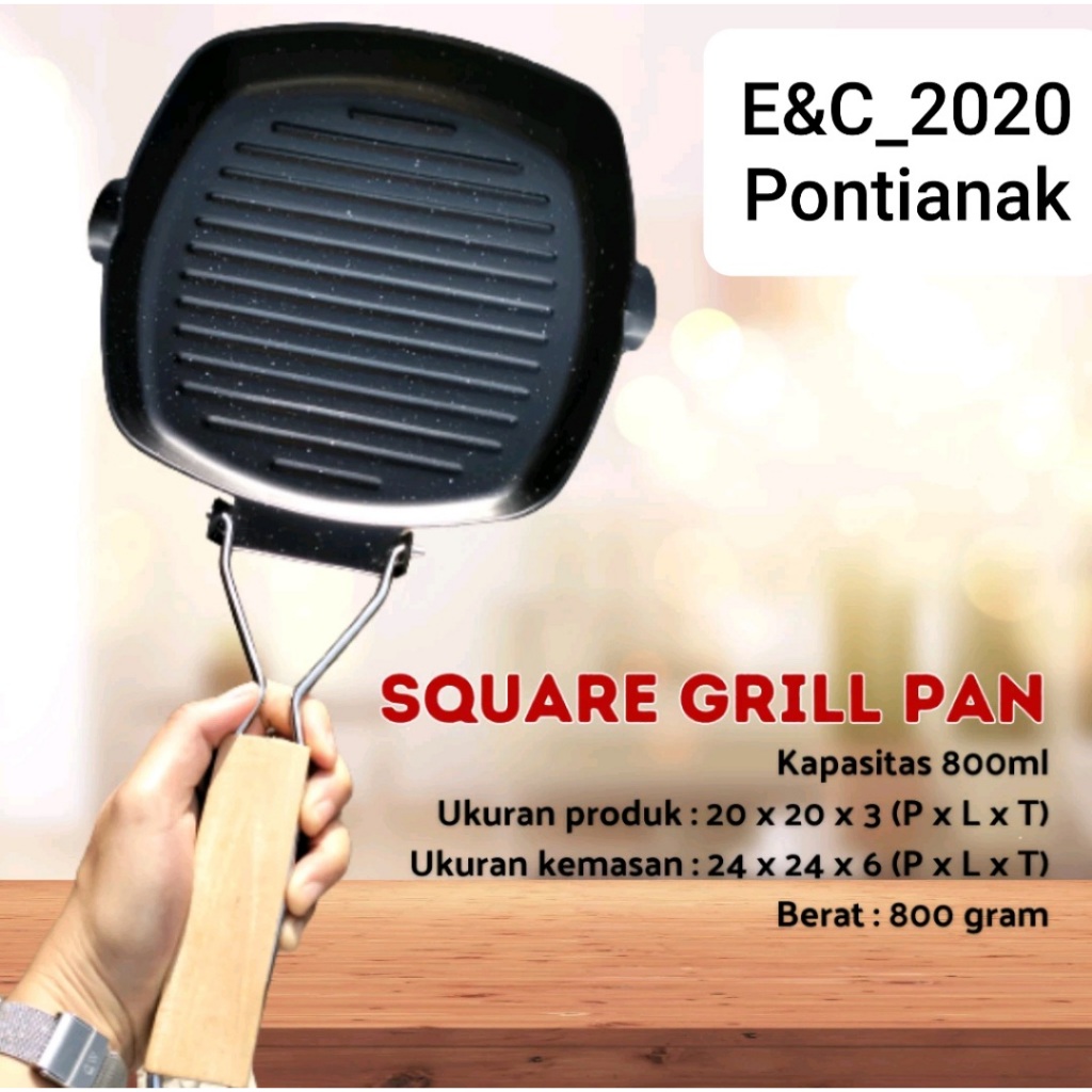 Jual Square Grill Pan Lipat Panci Panggang 20 CM | Shopee Indonesia