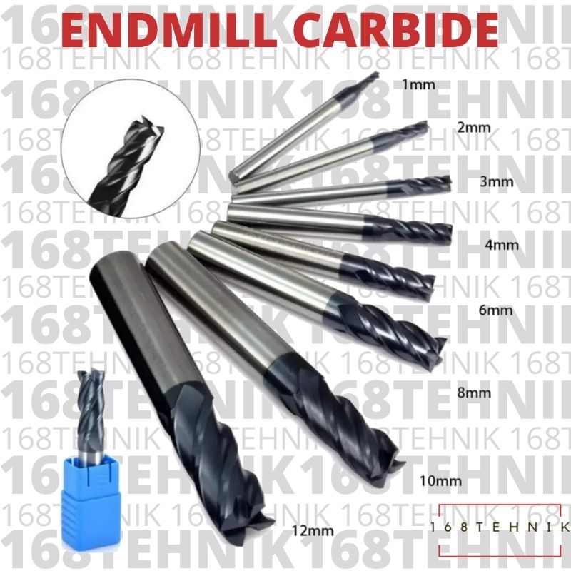 Jual ENDMILL CARBIDE 1mm 2mm 3mm 4mm 5mm 6mm 7mm 8mm 9mm 10mm 11mm 12mm / Endmill Carbide 4 ...