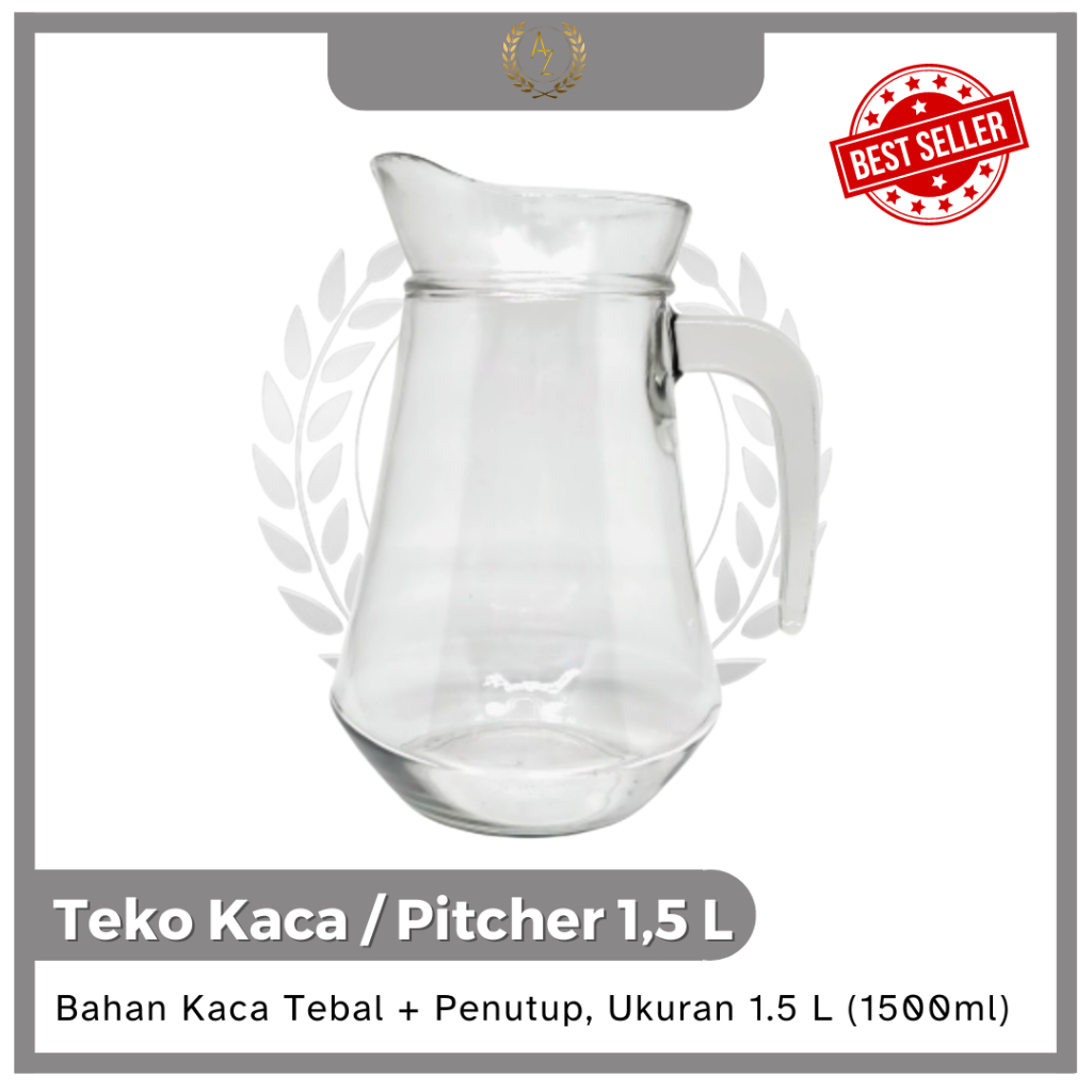 Jual Teko Kaca 1300 ml / Pitcher Kaca 1,3 liter / Pitcher Glass 1300 ml ...