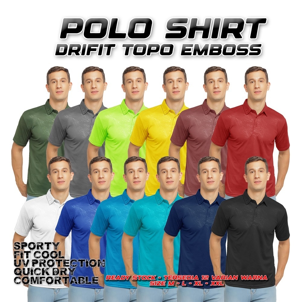 Jual Kaos Polo Dryfit Polos Motif Embos Topo / Kaos Olahraga Polo ...