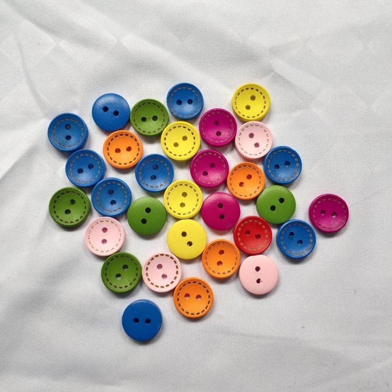 Jual Kancing Kayu 24 L per lusin / Kancing Kayu 15 mm | Shopee Indonesia