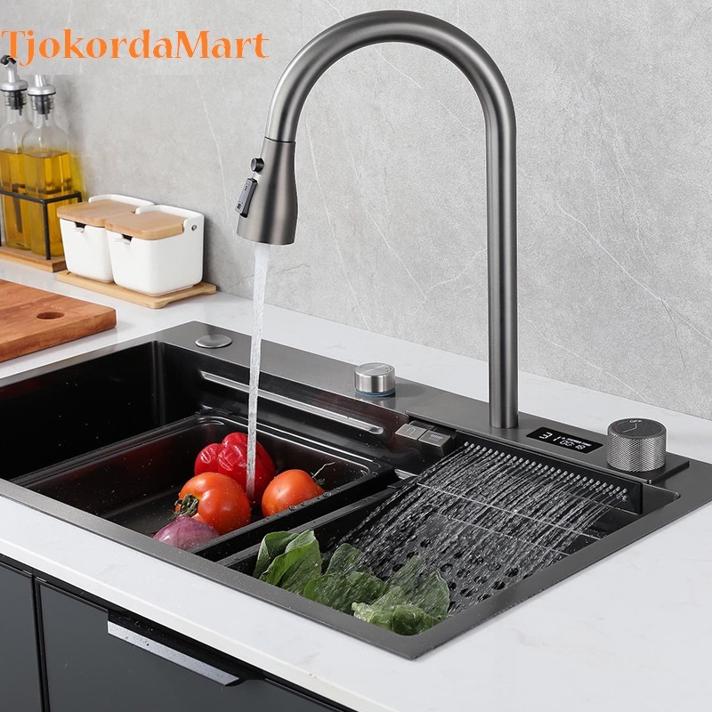 Jual KITCHEN SINK HITAM STAINLESS PREMIUM 75X45 / PAKET BAK CUCI PIRING ...