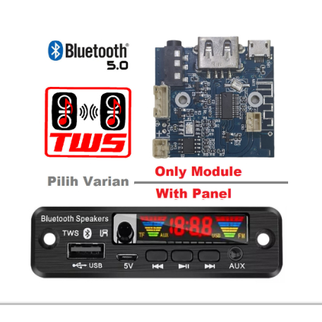 Jual KIT MODUL Bluetooth 5.0 TWS MP3 USB Lossless PLAYER FM Radio ...