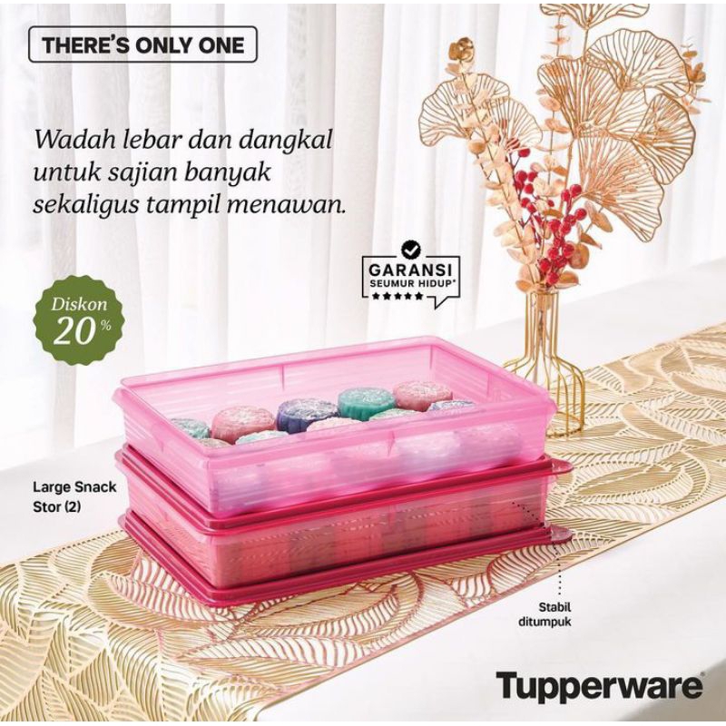 Jual Large snack stor tupperware / tempat kue tupperware | Shopee Indonesia