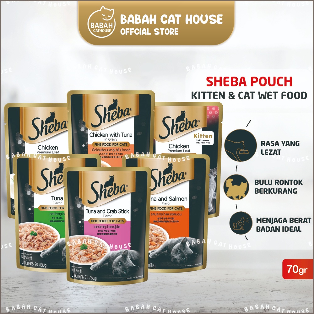 Jual SHEBA POUCH 70gr Wet Food Makanan Snack Kucing Sachet Basah Cat ...