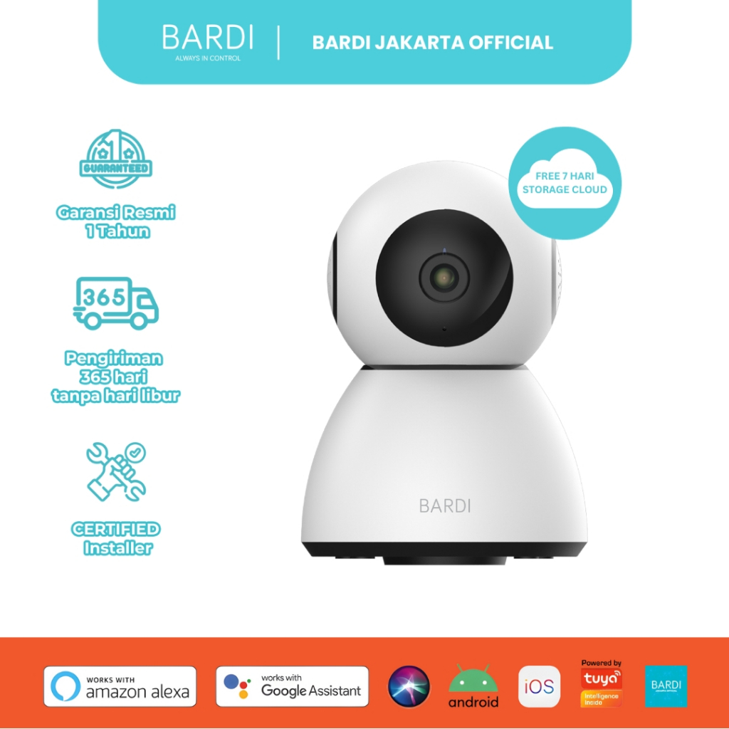 Jual BARDI CCTV Indoor PTZ 360 Smart Home IP Camera Wifi Jarak Jauh ...