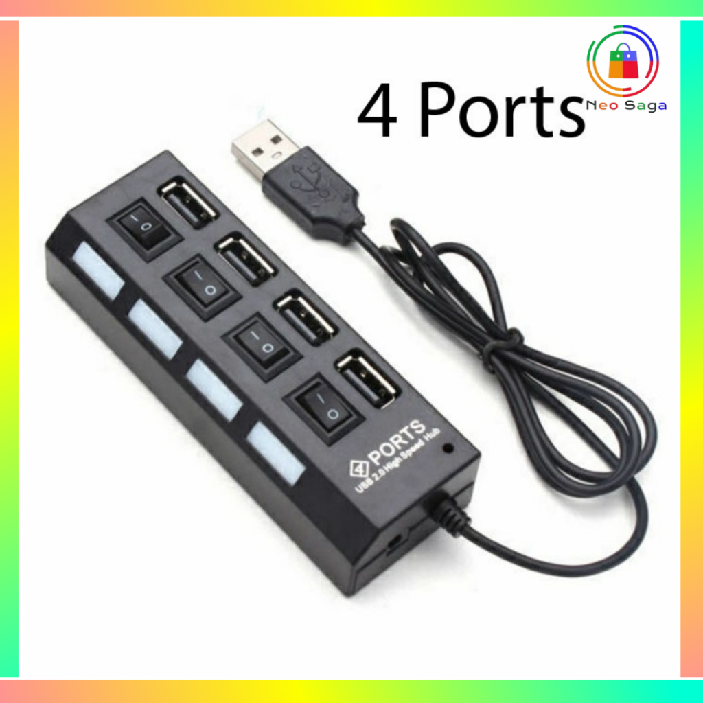 Jual USB Hub 4 Port Saklar Output On Off Saklar Lampu USB 2.0 New | Shopee Indonesia