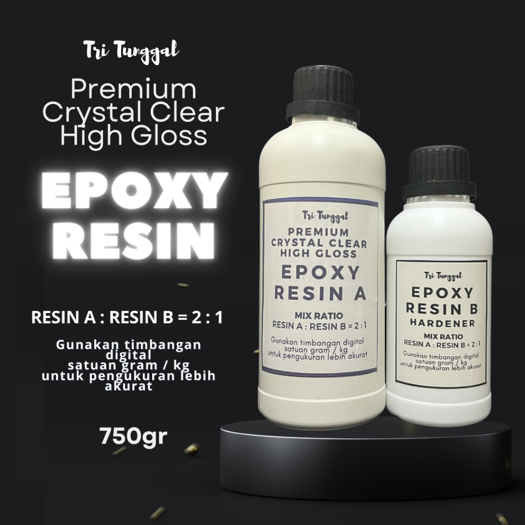 Jual Resin Epoxy PREMIUM CRYSTAL CLEAR HIGH GLOSS 750gr Pelapis Kimia ...
