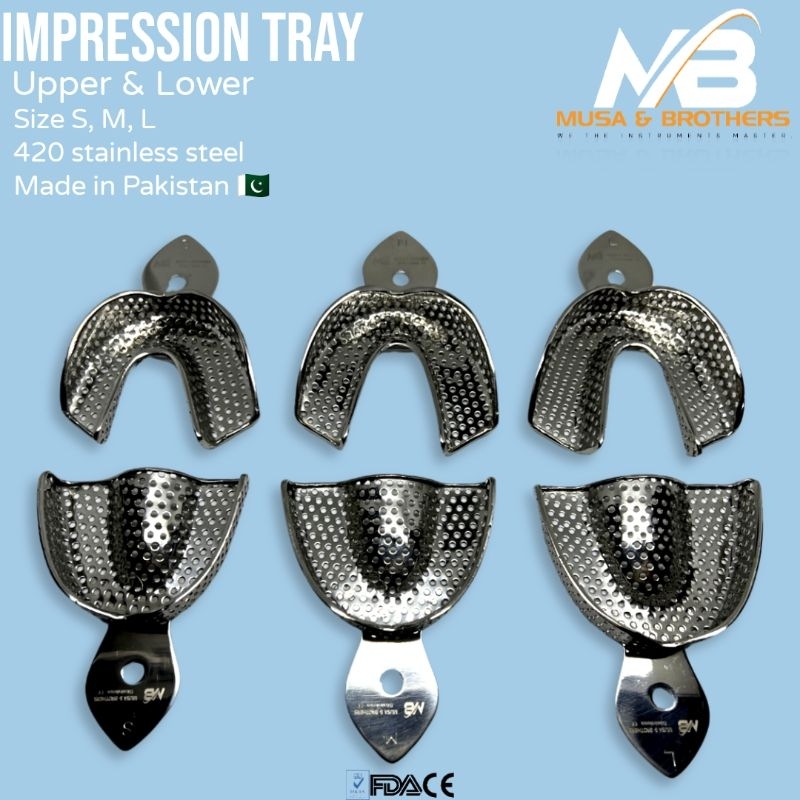 Jual MB Impression tray, alat cetak gigi palsu untuk dewasa, ukuran s ...