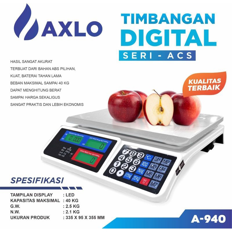 Jual Timbangan Buah Timbangan Harga Digital Axlo 940 A903 | Shopee ...