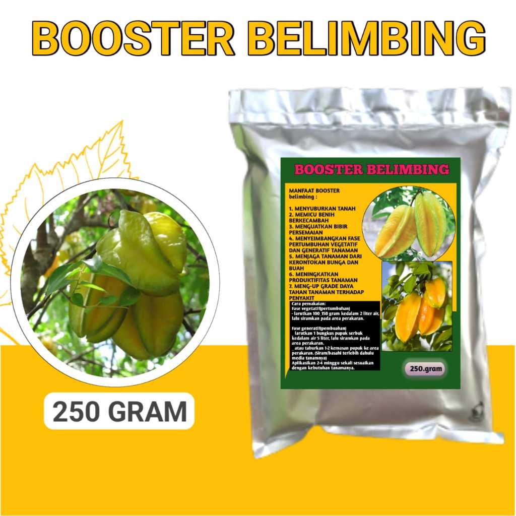 Jual Pupuk booster pelebat buah belimbing nutrisi untuk bunga dan buah anti rontok kemasan 250 ...