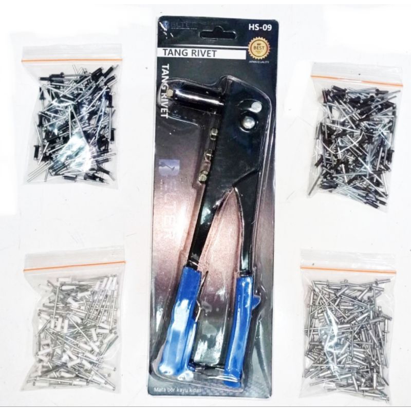 Jual Paket Tang Rivet + Paku Rivet ELLPRO WARNA 435 Size 3.2mm x 9.5mm ...