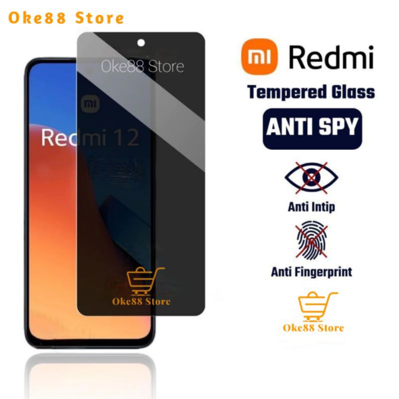 Jual Tempered Glass Anti Spy Redmi 13 12 14C 13C 12C A5 A4 A3 Pro A3X ...