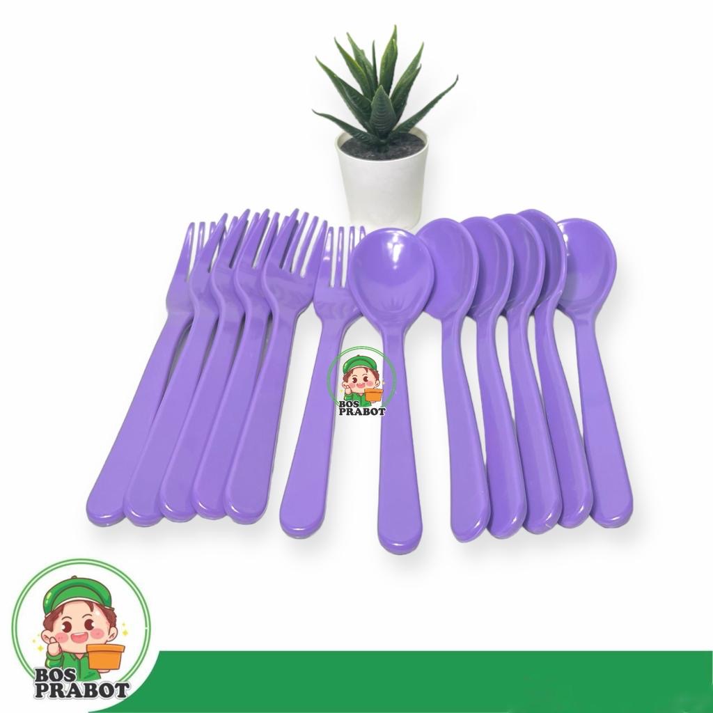 Jual SENDOK GARPU MELAMIN UNGU LILAC 6 PCS / SENDOK MAKAN MELAMIN UNGU ...
