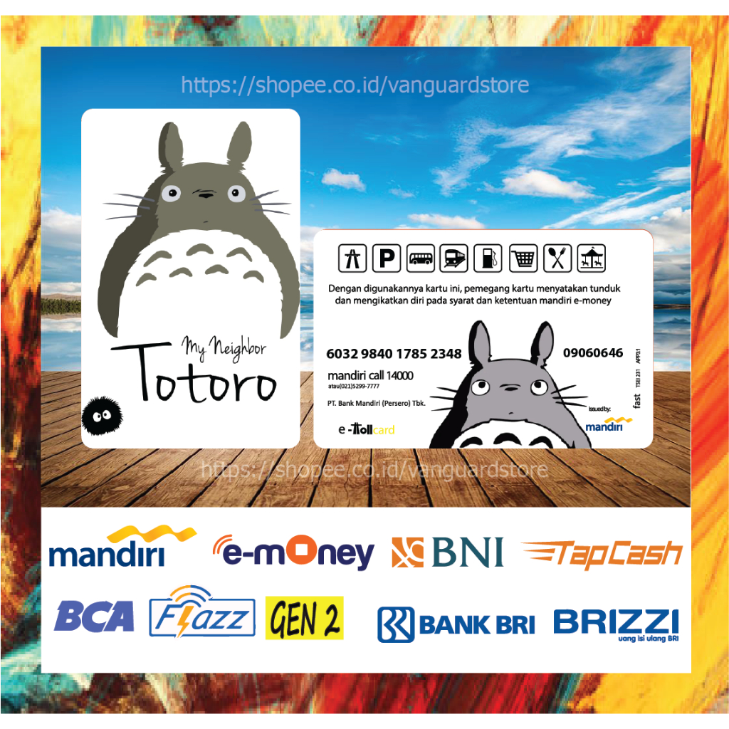 Jual KARTU E MONEY E TOLL CUSTOM SUKA2 GAMBAR TOTORO EMONEY MANDIRI ...