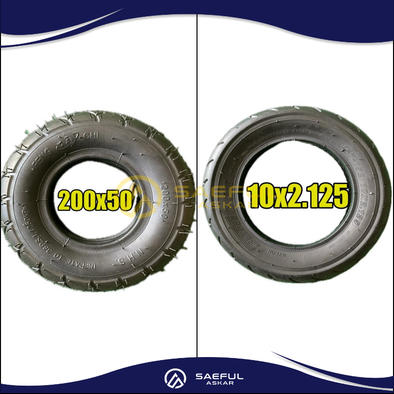Jual Ban set/ luar + dalam Skuter Otoped Listrik Ukuran 200x50 10x2.125 10x2.50 | Shopee Indonesia