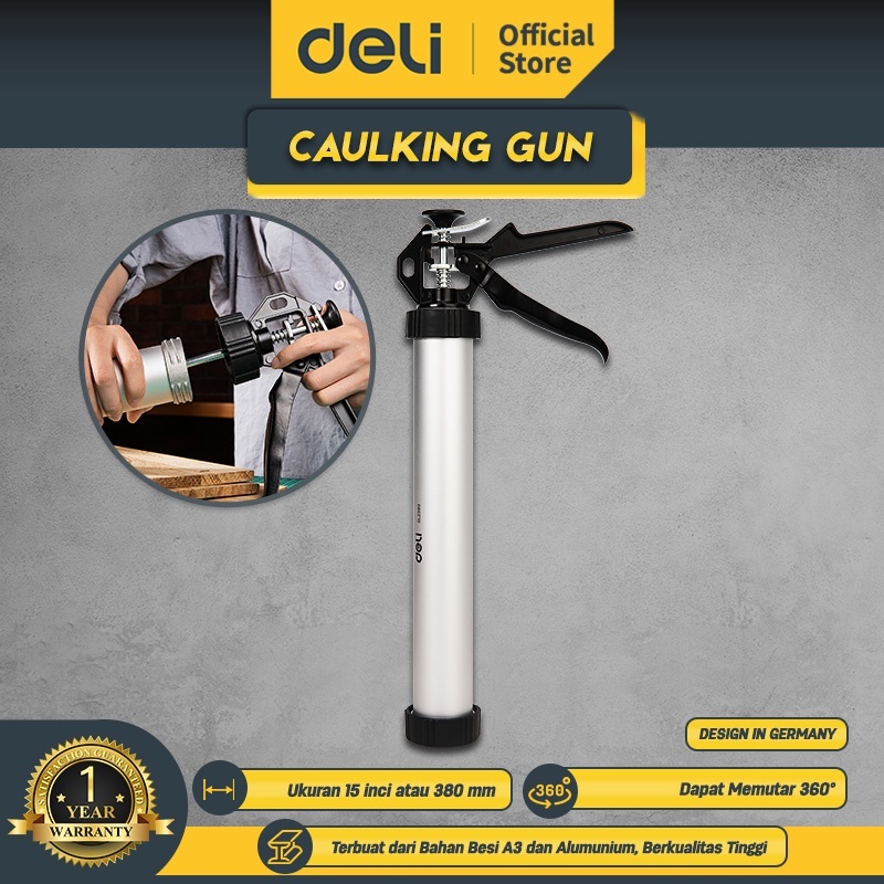 Jual Deli Caulking Gun EDL2380 / Tembakan Lem atau Silikon 15 Inch ...