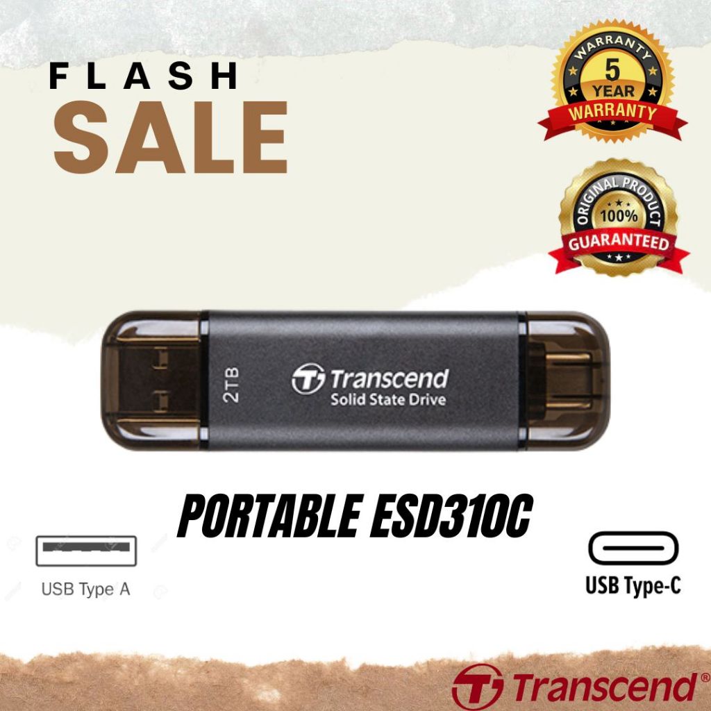 Jual TRANSCEND External SSD Portable ESD310C 256GB/512GB/1TB/2TB ...