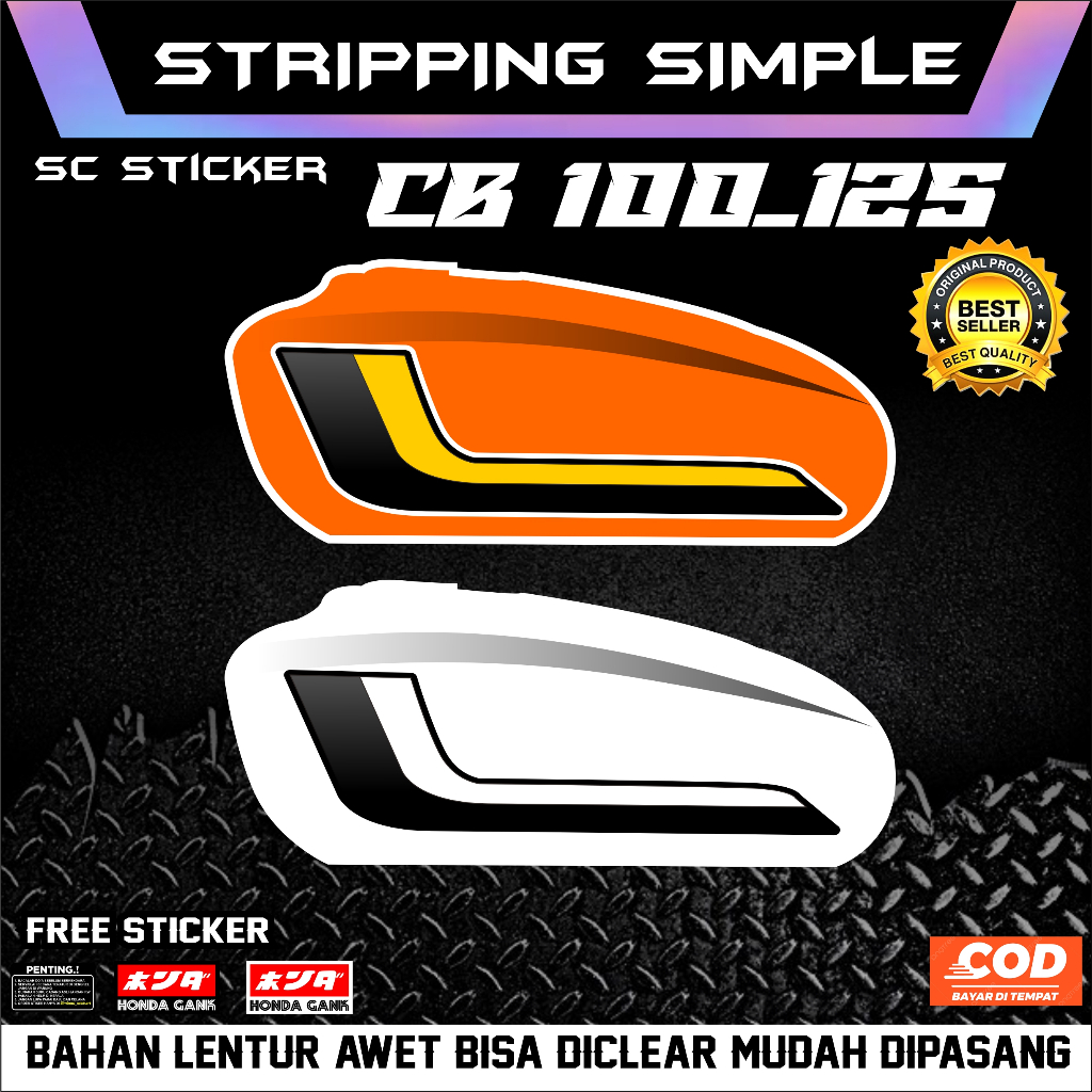 Jual striping cb lis cb 100 125 simple minimalis viral tangki cb ...