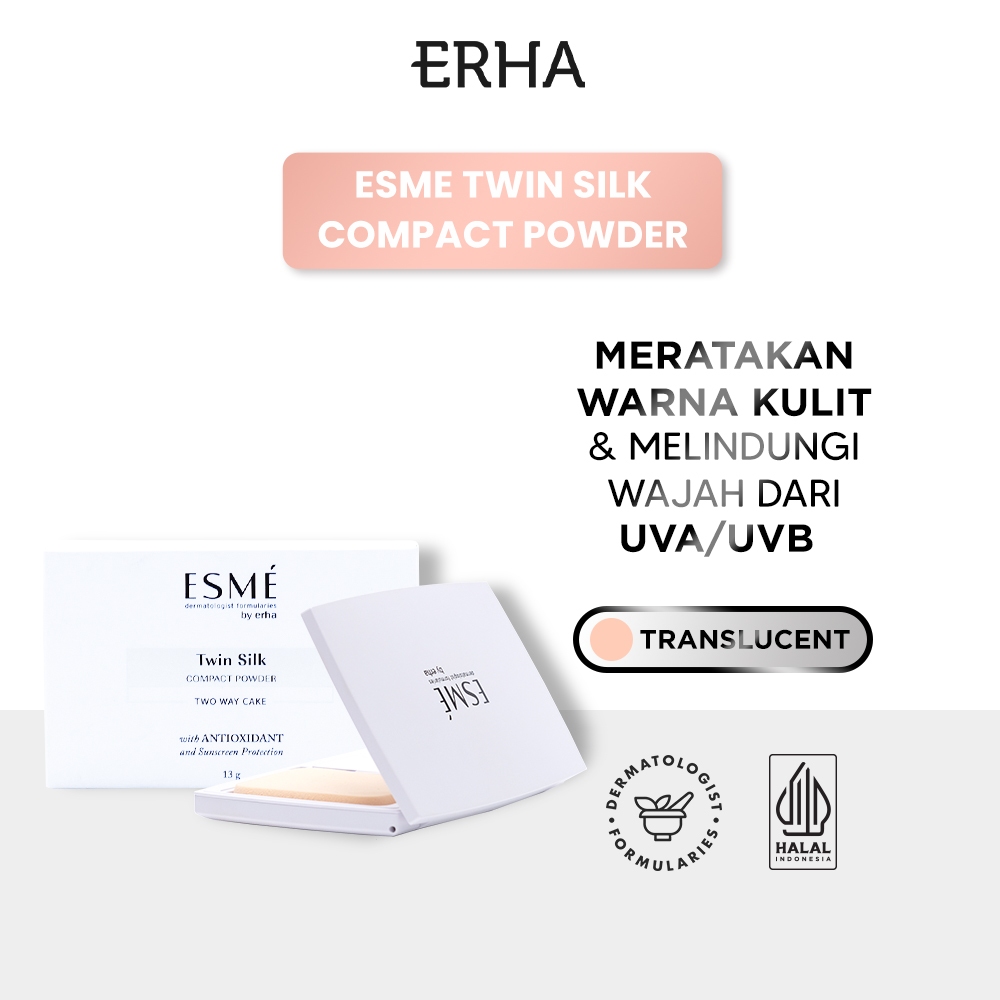 Jual ERHA ESME Twin Silk Compact Powder Translucent 13 gr - Bedak Padat ...