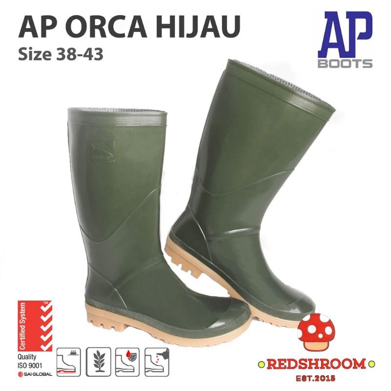Jual Sepatu Boots Ap Boots Orca Hijau APD Kontruksi Dll | Shopee Indonesia