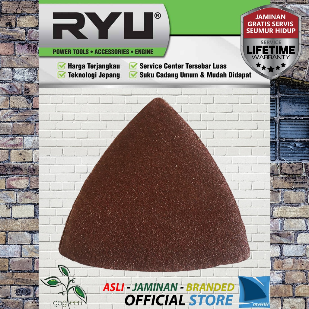 Jual Kertas Amplas Isi 6 pcs Mesin Oskilasi Grit 60/80/120 Segitiga - Triangle Sand Paper RYU ...