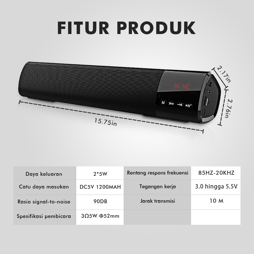 Jual POPCORN Speaker TV Soundbar 40W Sound Bar Bluetooth 5.0 Konektivitas Berkabel dan Nirkabel ...
