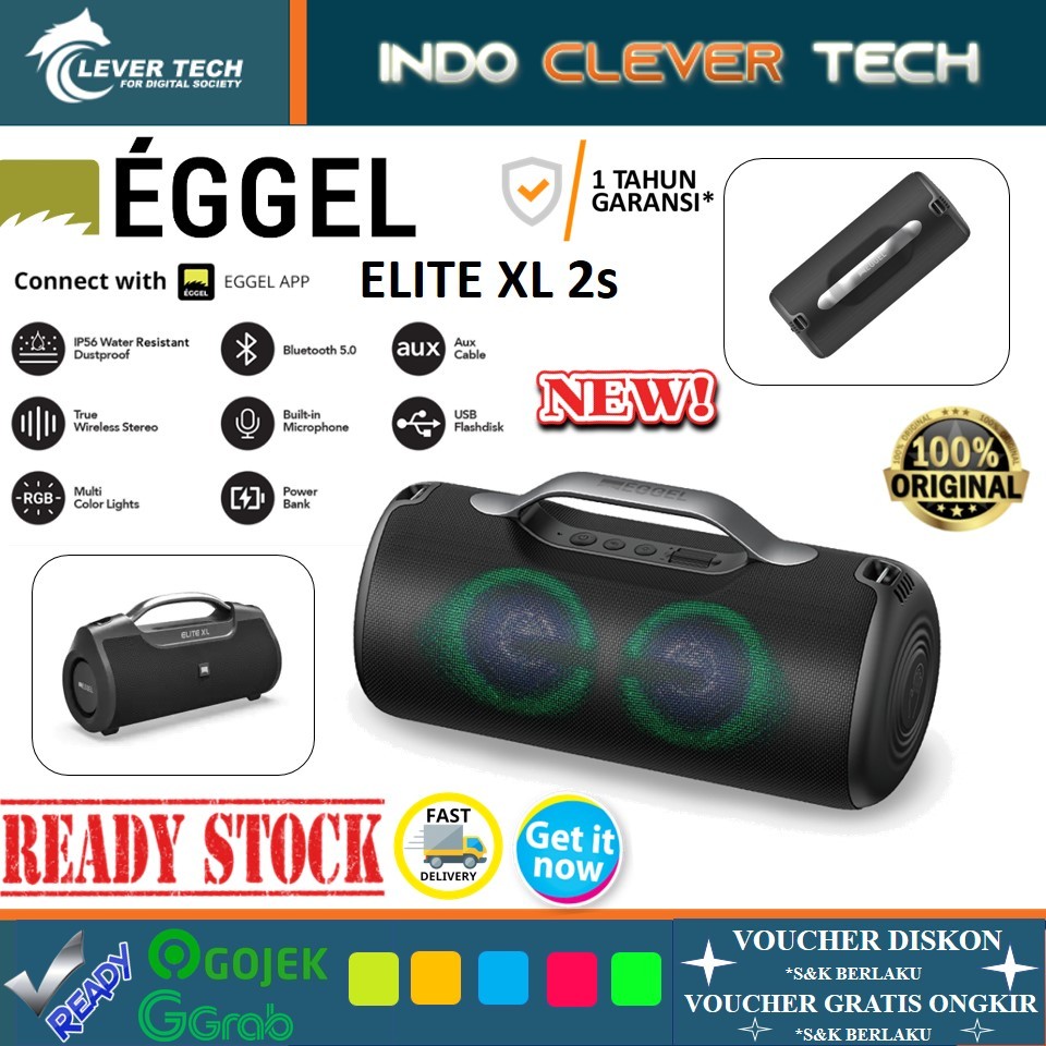 Jual Eggel Elite XL 2S Waterproof Bluetooth Speaker with RGB Light ...