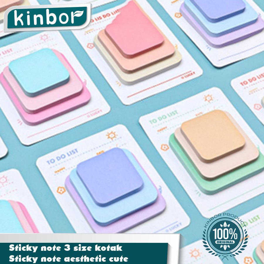 Jual Sticky notes 3 size kotak/ Sticky note aesthetic cute/ memopad ...