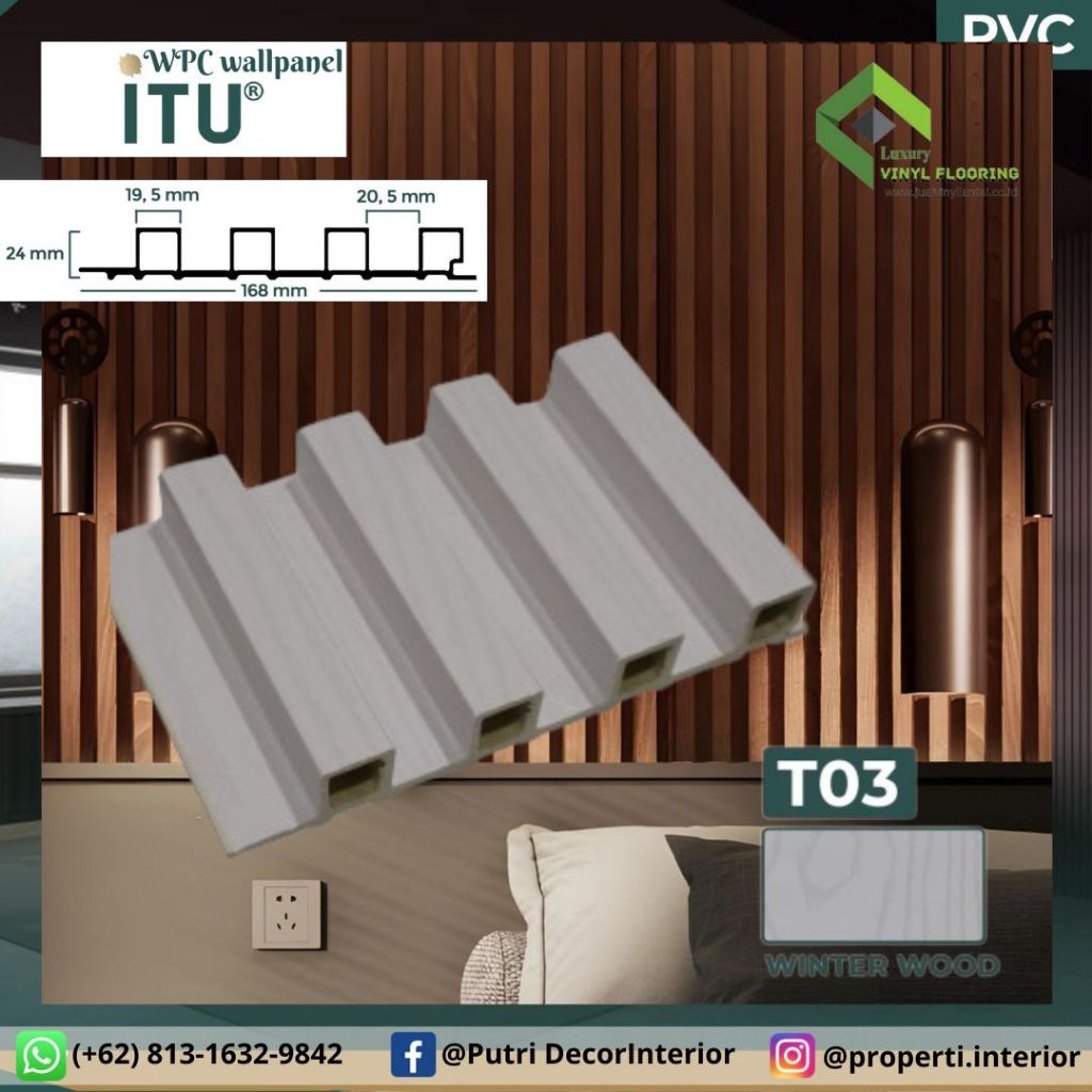 Jual wpc wallpanel ITU type T03 - uk. 16,8cm x 2,95m tebal 24mm ...