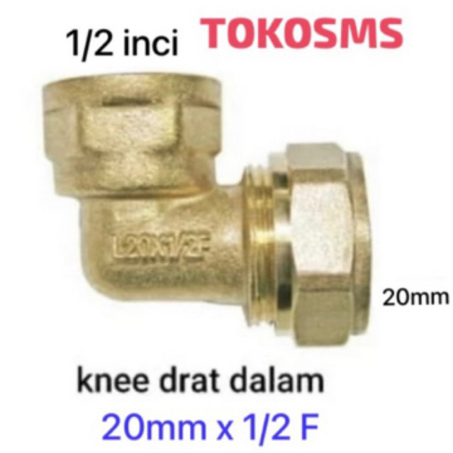 Jual knee drat dalam 1620 x 1/2 F kdd knie drat dalam 3/4 x 1/2 model rifeng keni drat dalam ...