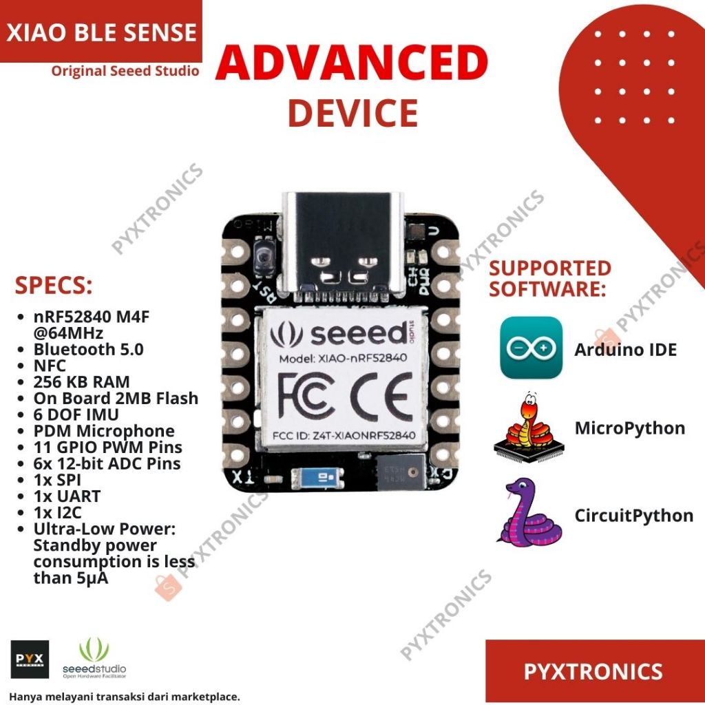 Jual Seeed XIAO BLE Sense Nordic NRF52840 MCU TinyML TensorFlow Lite 6 ... Jual Seeed XIAO BLE Sense Nordic NRF52840 MCU TinyML TensorFlow Lite 6 ...