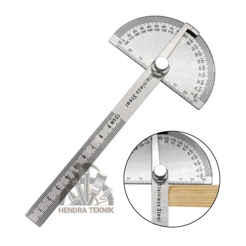Jual BUSUR DERAJAT PROTRACTOR 6" ALAT UKUR SUDUT PENGGARIS KEMIRINGAN SUDUT 180 DERAJAT 145mm ...