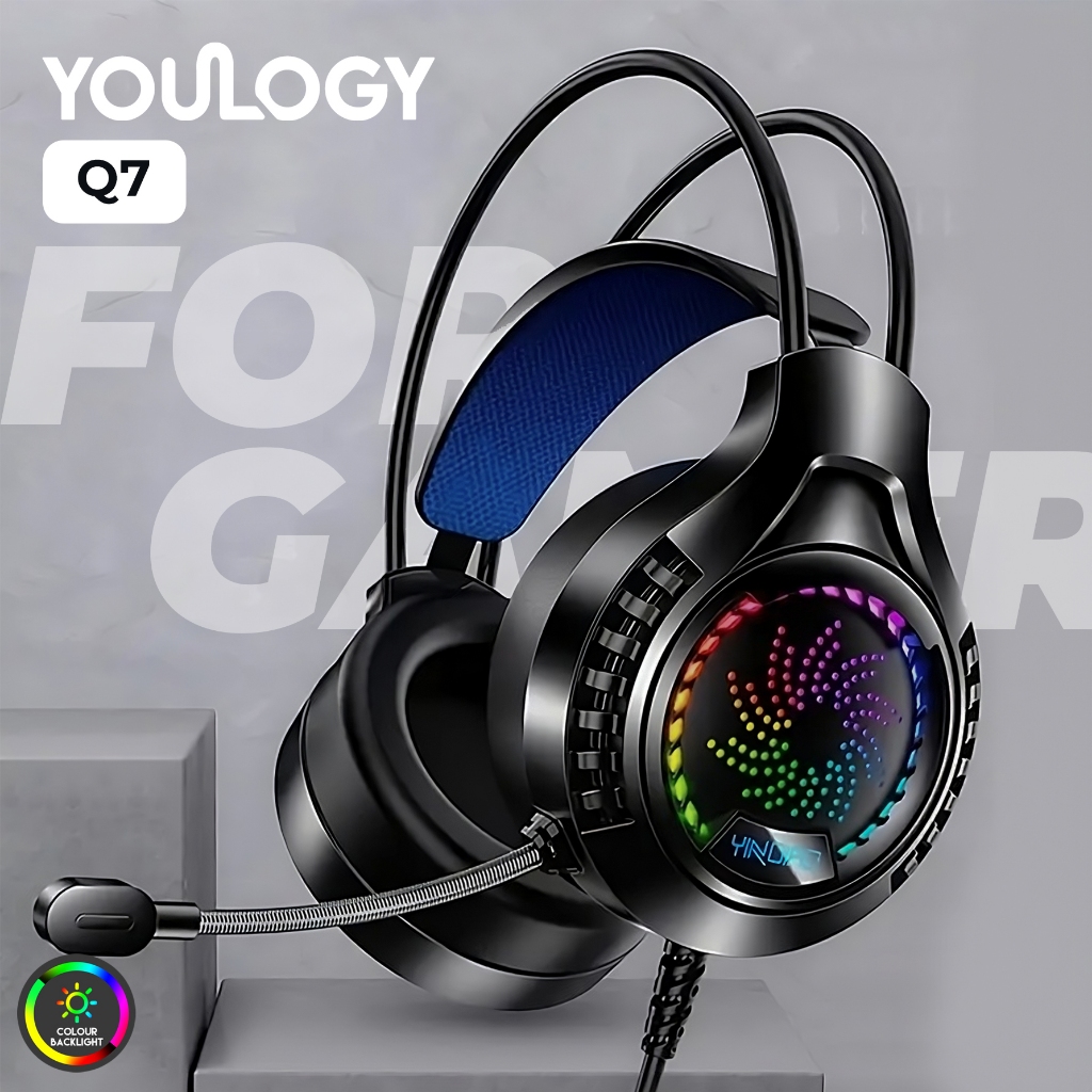 Jual Headset Gaming RGB Full Bass Noice Canceling YouLogy Q7 | Shopee ...