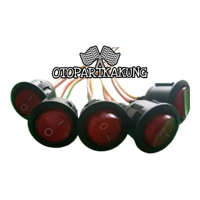 Jual Saklar Switch Tombol Bulat On Off LED Motor Mobil Lampu Universal ...