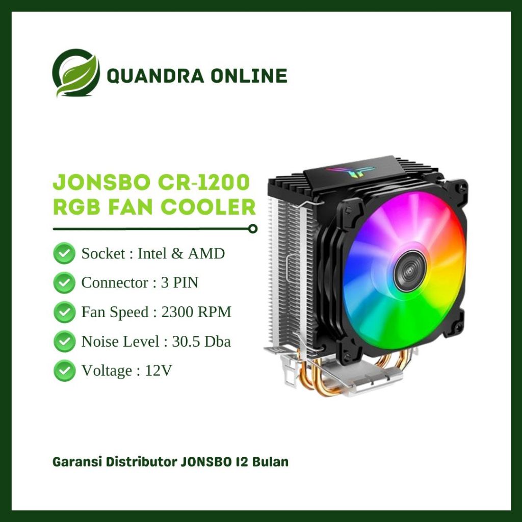 Jual JONSBO CR-1200 CPU Fan Cooling / HSF Cooler RGB / Fan Processor / CPU Cooler | Shopee Indonesia