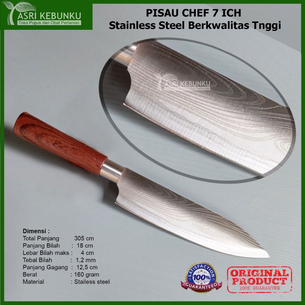 Jual Pisau Chef Pisau Dapur 7 InchTajam Stainless Steel Berkwalitas ...