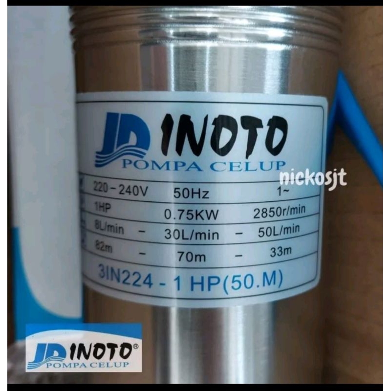 Jual Pompa Submersibel Sibel Inoto 3in 1hp Pompa celup + Control Box ...