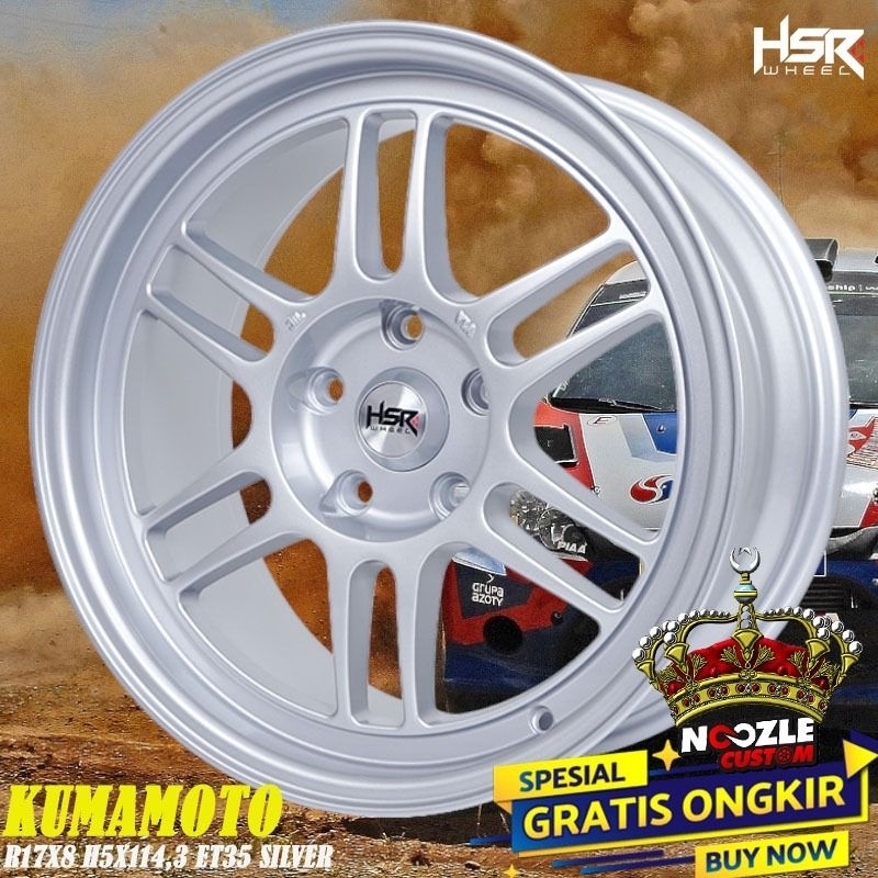 Jual Velg Mobil R17 Merek HSR Kumamoto Pelek Racing Ring 17 Terbaru HSR | Shopee Indonesia