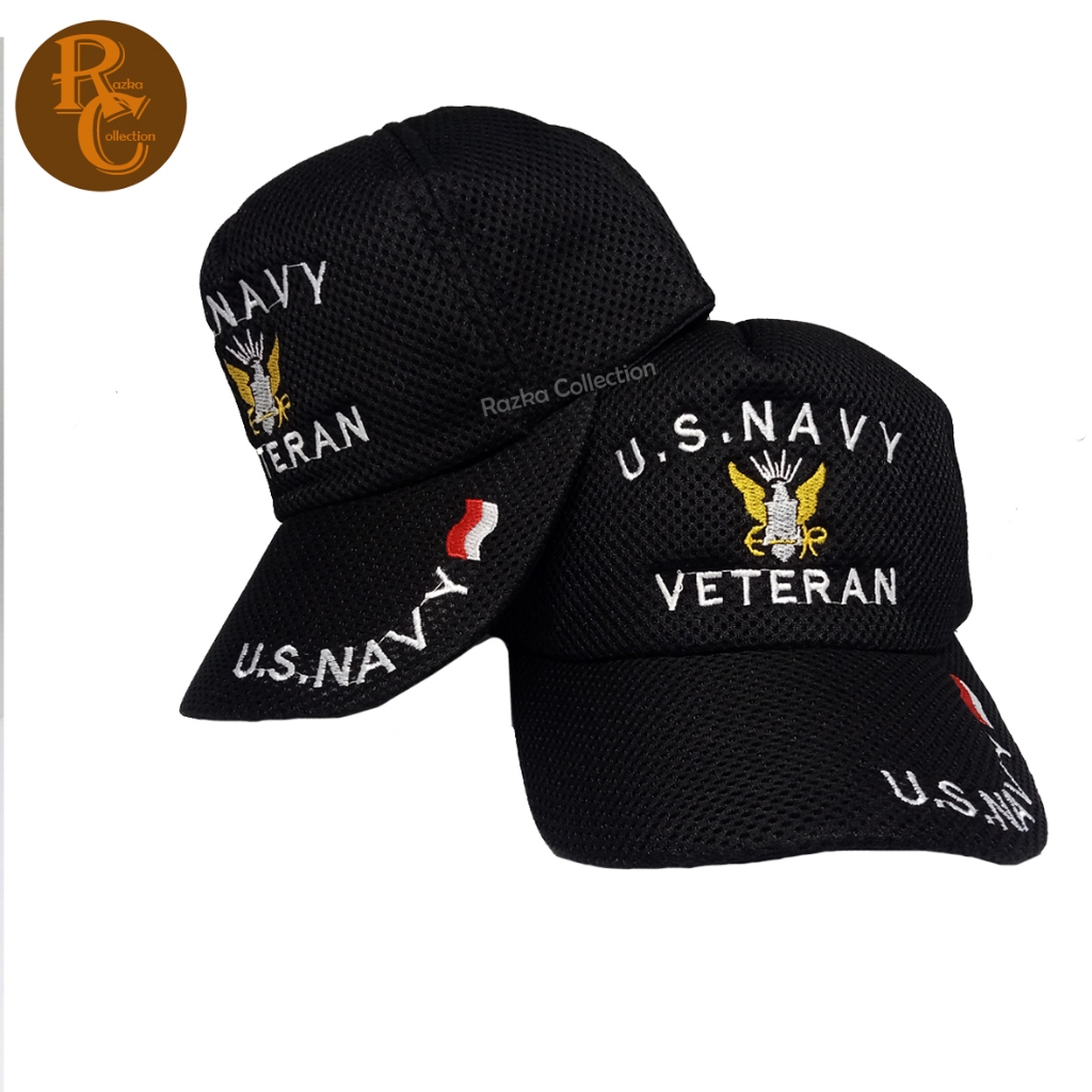 Jual Topi Jaring Doublemess // Topi Jaring Logo US Navy // Topi Pria ...