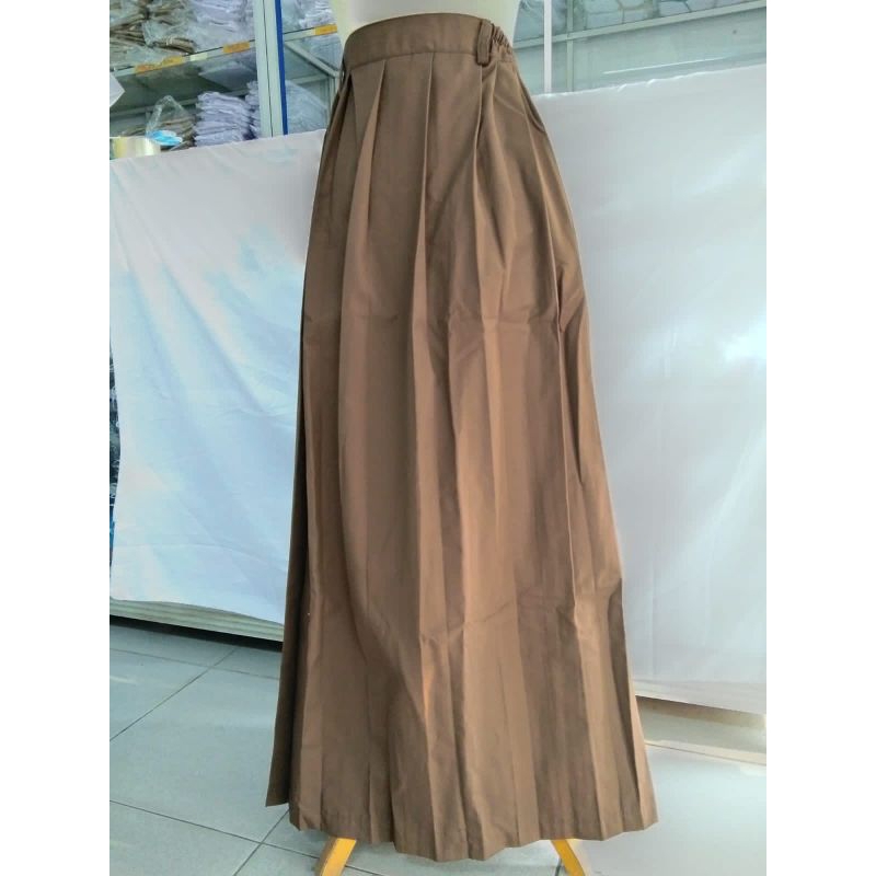 Jual SERAGAM SEKOLAH ROK REMPEL COKELAT PANJANG SD/SMP | Shopee Indonesia