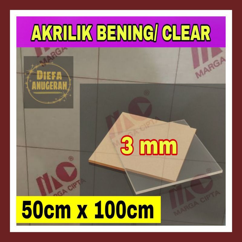 Jual Akrilik lembaran bening 3mm 50x100/Acrylic clear 3mm/AKRILIK MURAH | Shopee Indonesia